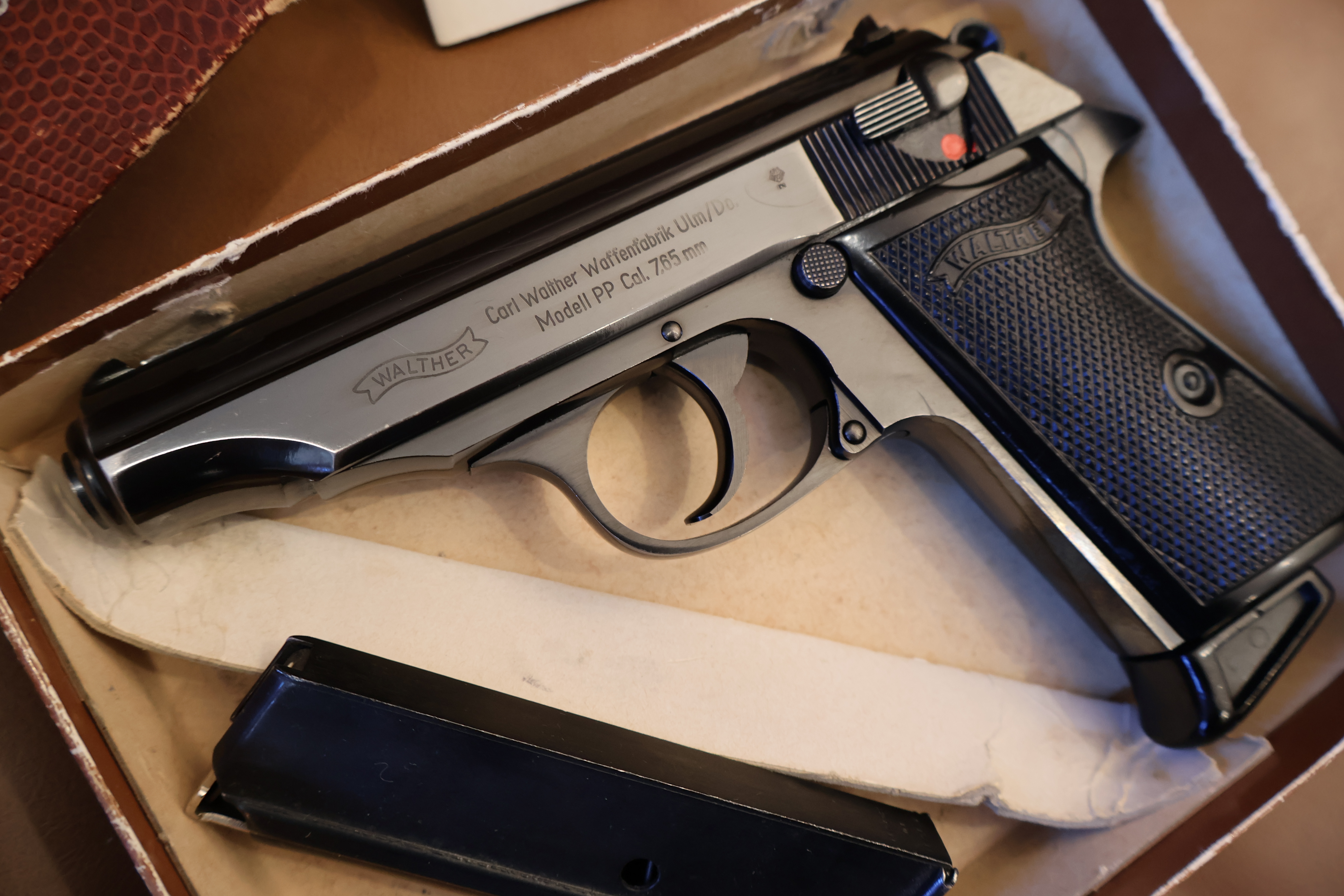 WALTHER WAFFENFABRIK ULM/DO. MODEL PP BLUED FINISH FIXED SIGHTS 3.9 ...